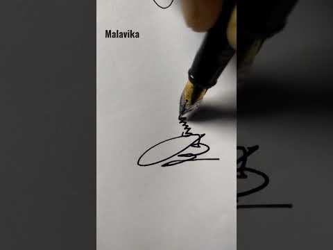 malavika name signature ideas #shorts #art #calligraphy #paint #artist