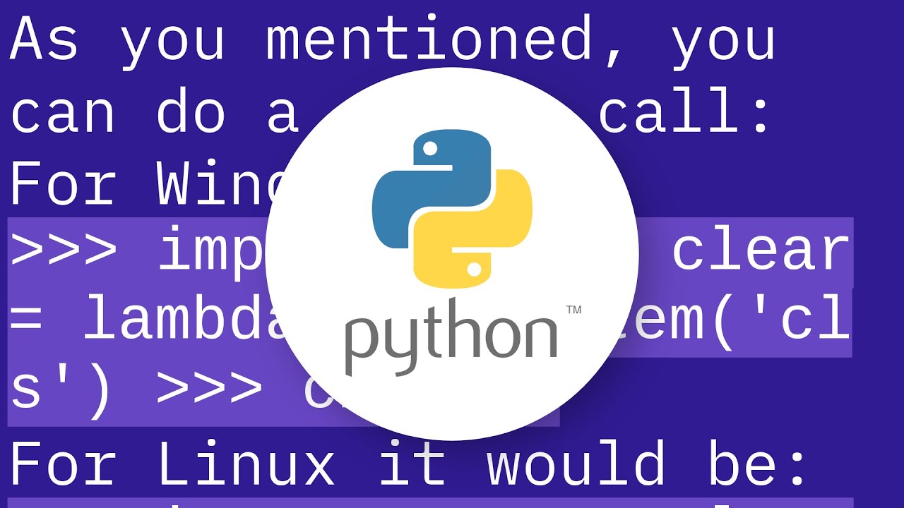 How to clear the interpreter console?