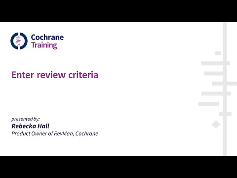 Enter review criteria