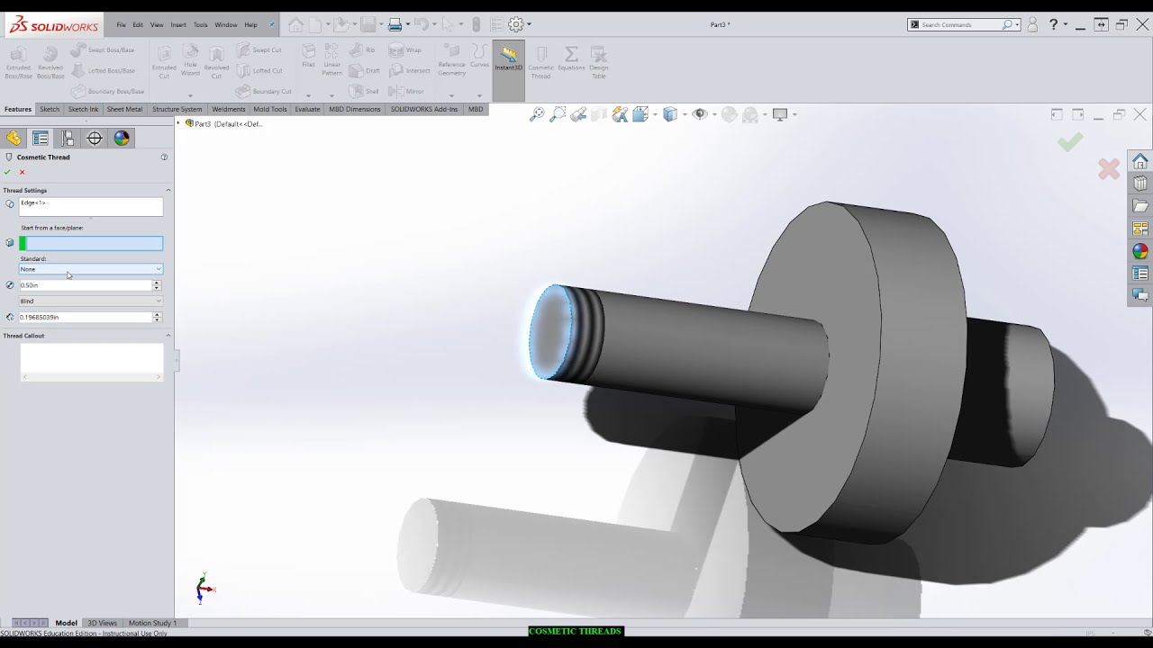 Solidworks: Cosmetic Threads