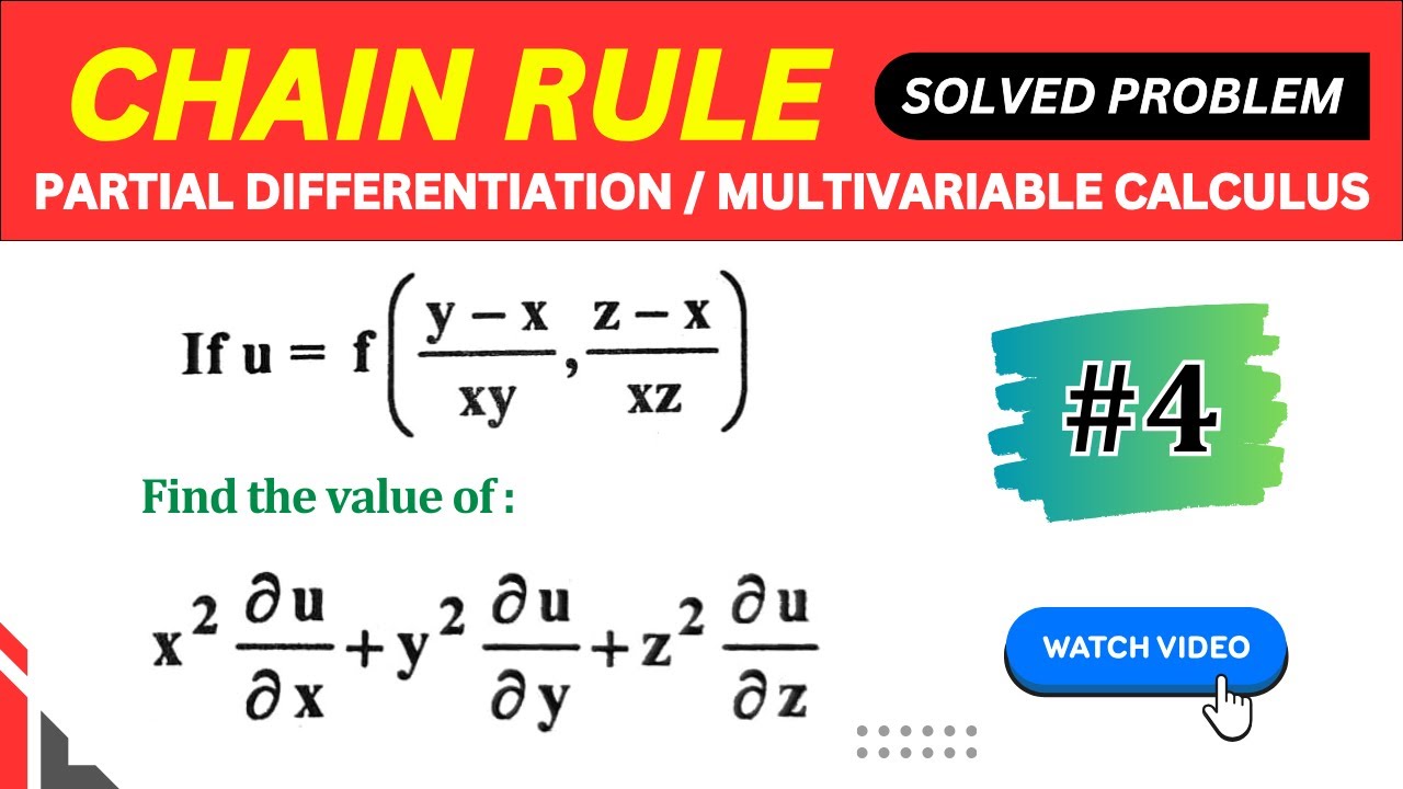 CHAIN RULE OF PARTIAL DIFFERENTIATION SOLVED PROBLEM 4 | MULTIVARIABLE CALCULUS @TIKLESACADEMY
