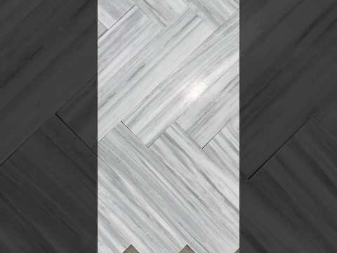 Nestos Grey, White & Beige dry-laid in tiles and herringbone pattern. #patterntiles #mixtiles