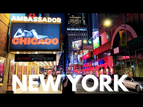 Night Walking Tour NYC 🗽2024 Broadway Shows | Theatre District & Times Square【4K】