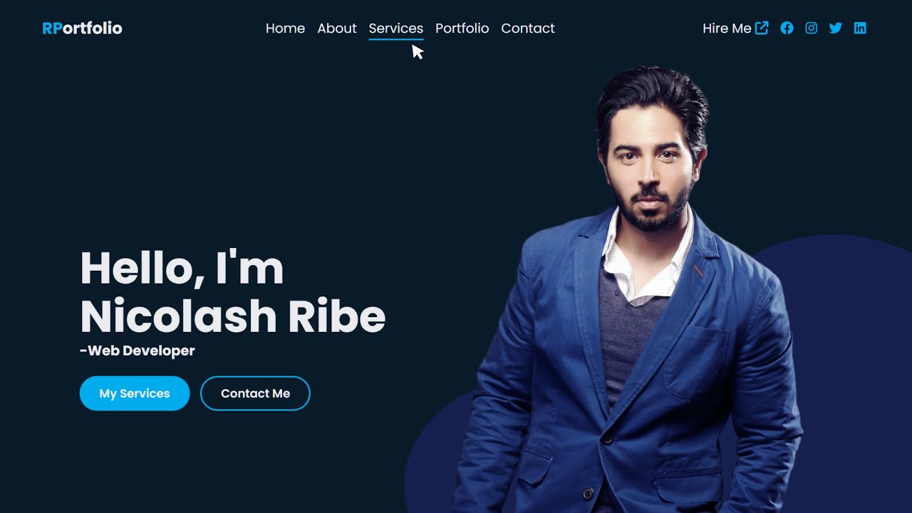 Create Responsive Hero Section Using HTML, CSS & JS | devRasen | Create Responsive Hero Section