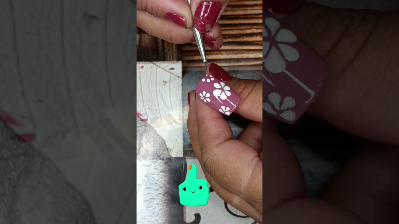 🌺simple way to create flower nail #frenchnails #nailart #flowers