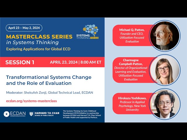 Systems Masterclass Session 1: Transformational Systems Change and the Role of Evaluation - ECDAN