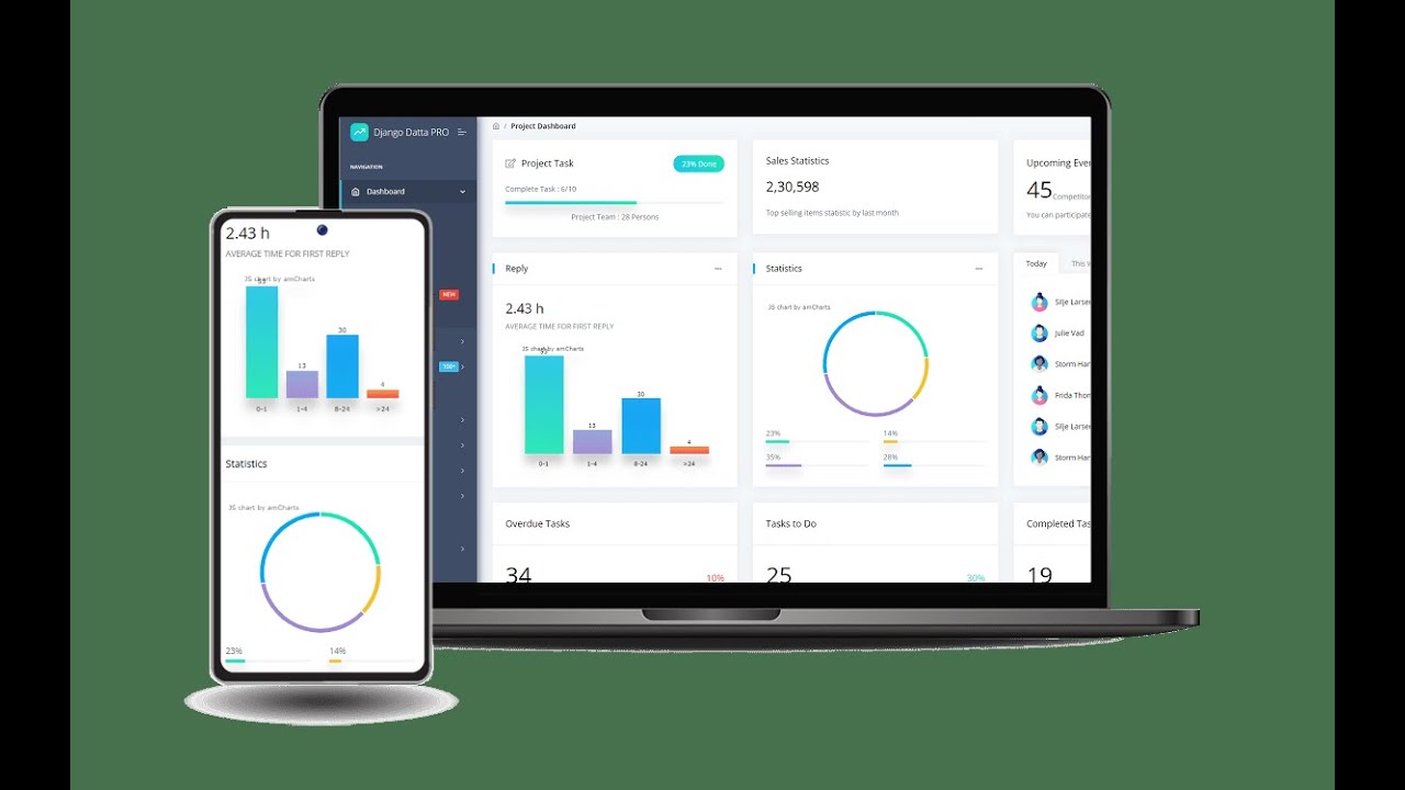 Django DataTables, Charts, API, Files Manager - Datta PRO Design | AppSeed