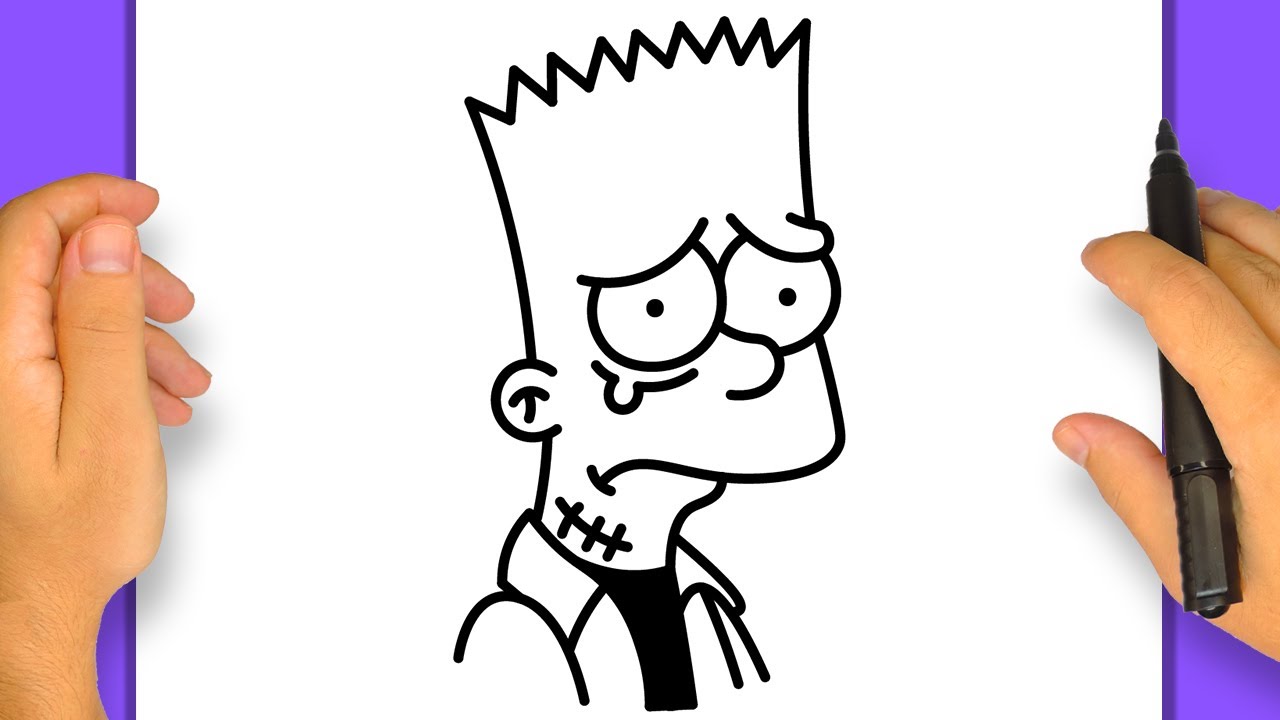 How to Draw a Sad Bart Simpson | Step by Step Simple and Easy