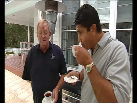 Mario Fenech gives One armed man a Cup and Saucer