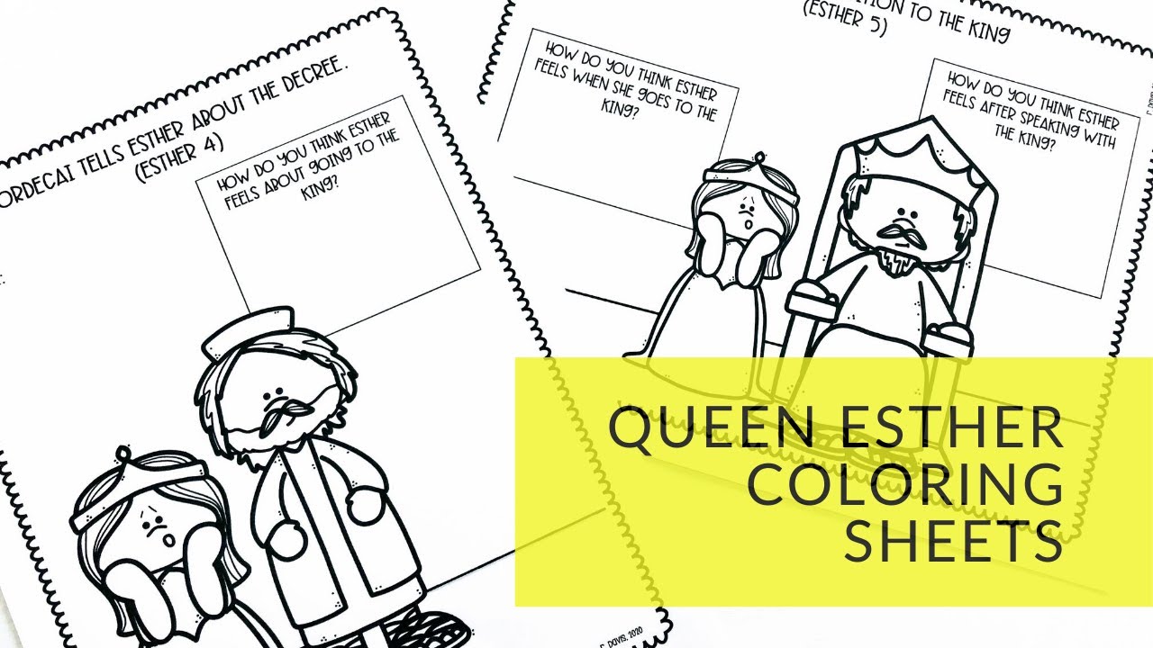 QUEEN ESTHER COLORING SHEETS