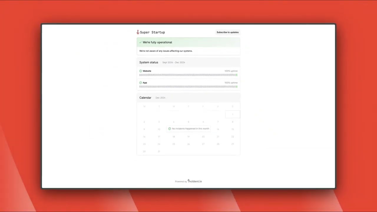 incident.io Status Pages for startups