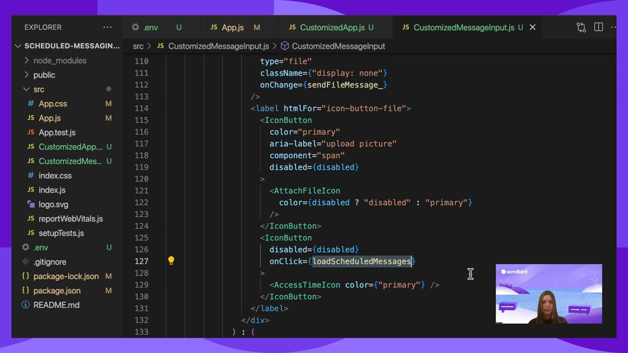 Build scheduled messages with the Sendbird UIKit for React | In app chat | JavaScript chat SDK