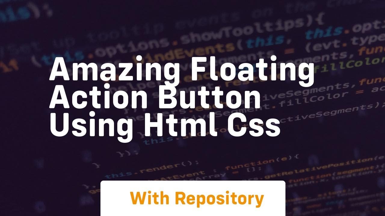 Amazing floating action button using html css