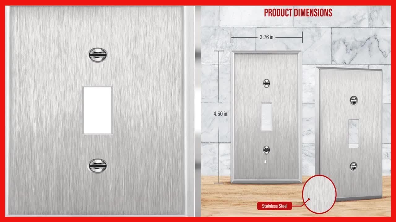 Great product -  ENERLITES Toggle Light Switch Stainless Steel Wall Plate, Metal Plate Corrosive Res
