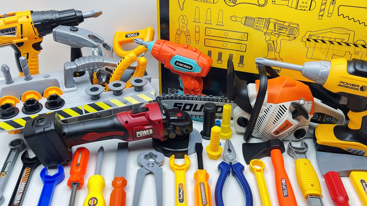 17-minute unboxing: Drill, chainsaw, and toolbox all included; immersive engineering experience.