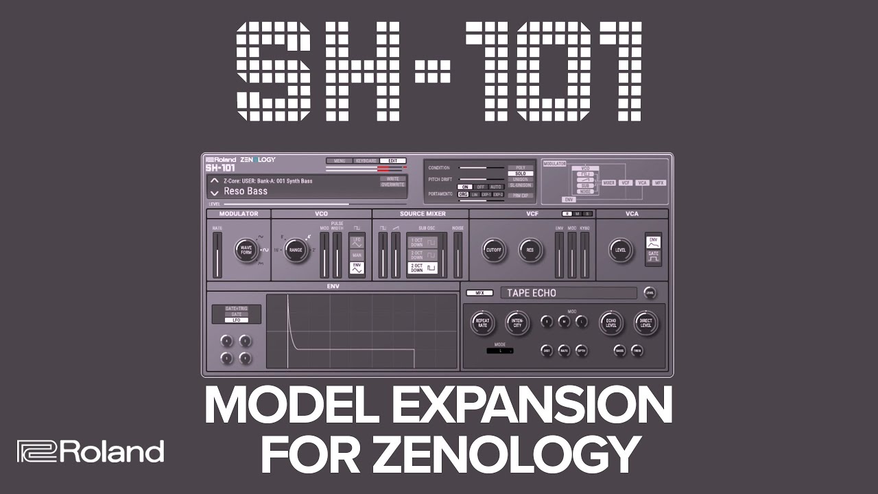 Roland SH-101 Model Expansion for ZENOLOGY Software Synthesizer