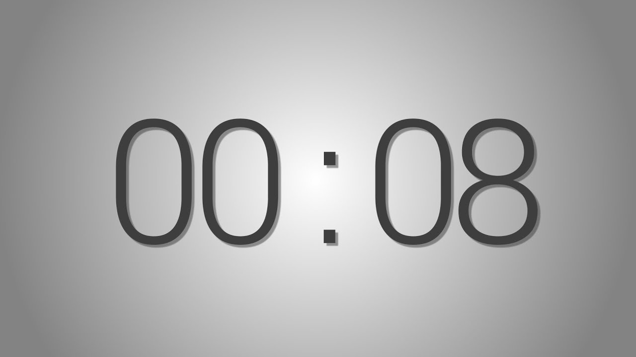 8 Seconds countdown Timer - 5 beep at the end | Simple Timer (eight sec)