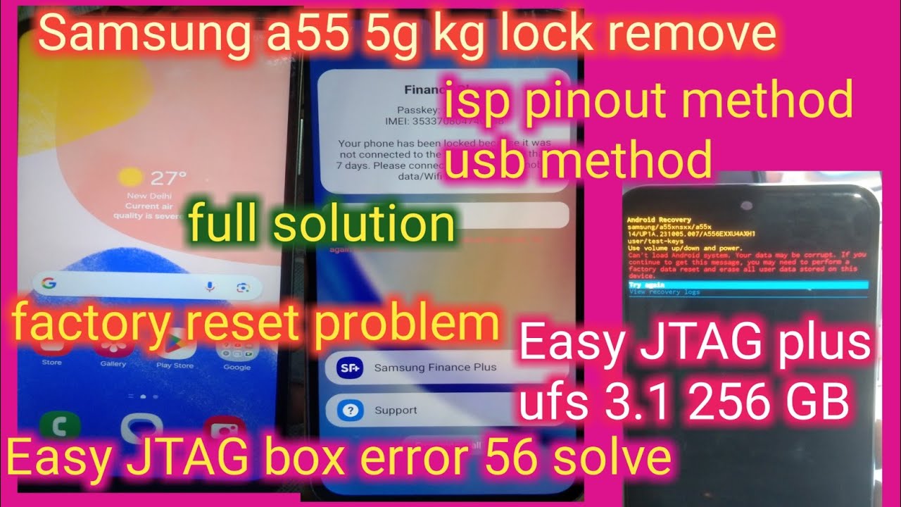 samsung a556e kg lock remove |Samsung A55 5g kg unlock isp pinout method |ufs 3.1 256 GB| frp unlock