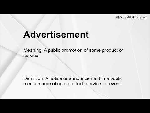 Advertisement Meaning