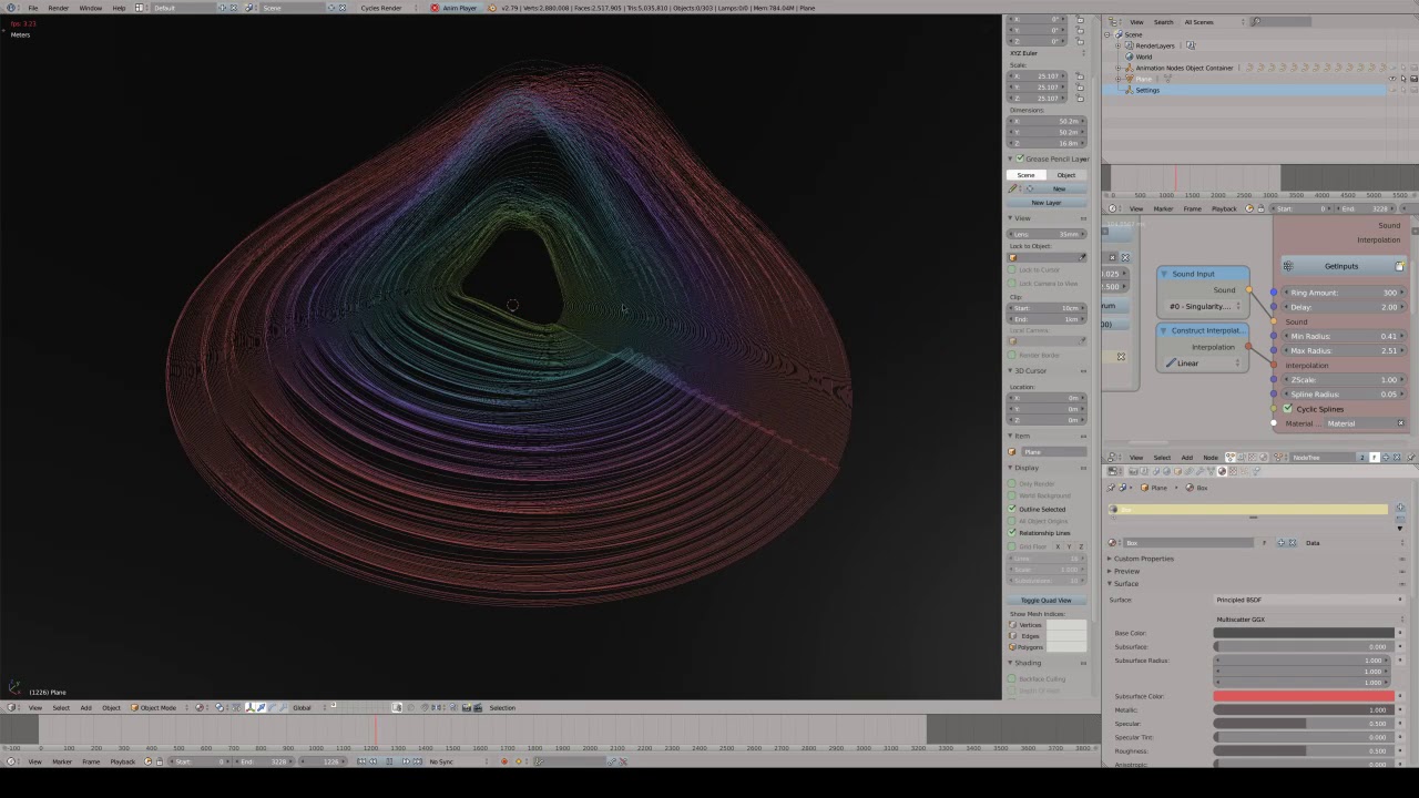Animation Nodes Audio Visualizer test