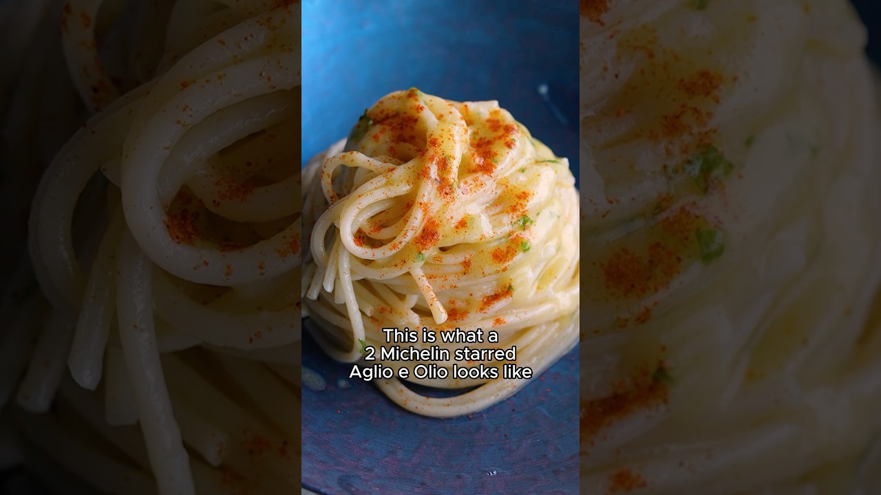 Michelin starred aglio e olio pasta ⭐️ #pasta