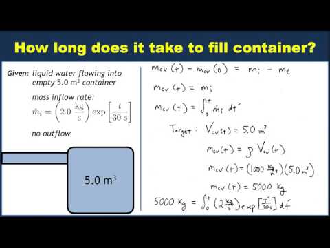Example: Filling a container with time-varying mass flow rate