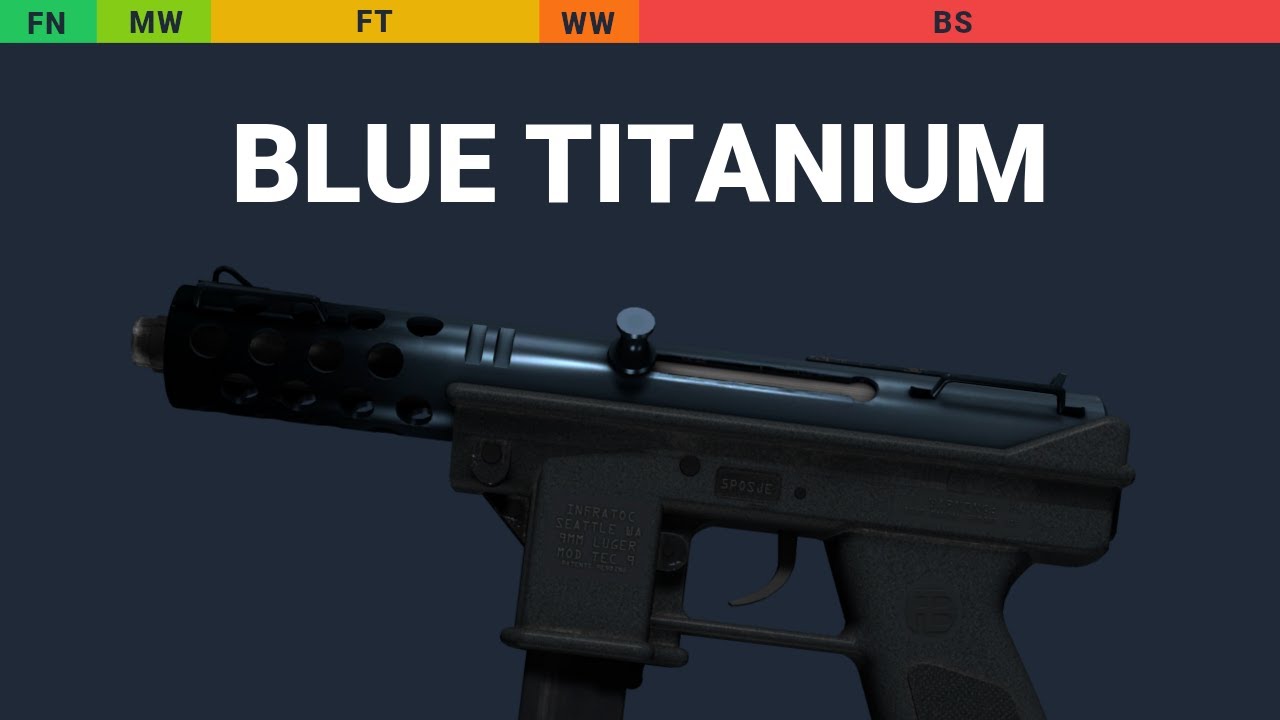 Tec-9 Blue Titanium - Skin Float And Wear Preview