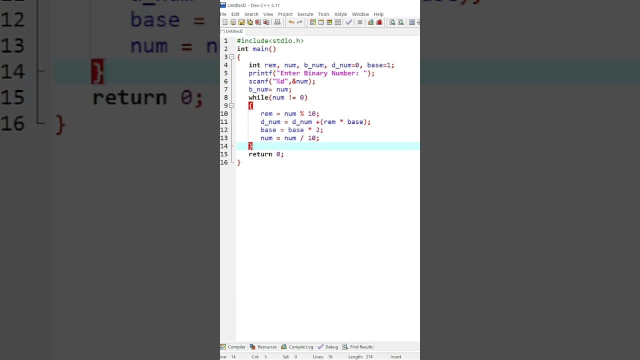 Program to convert Binary to Decimal Number | @codingexploreryt