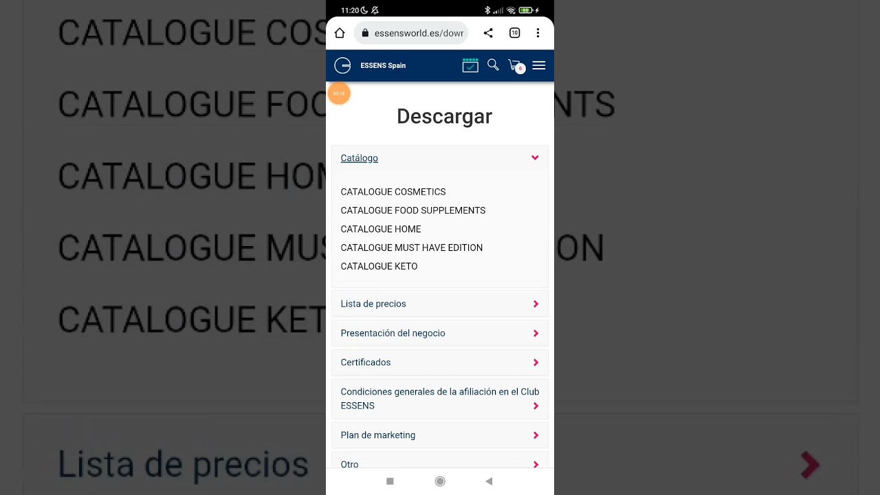 descargar catálogos desde la web