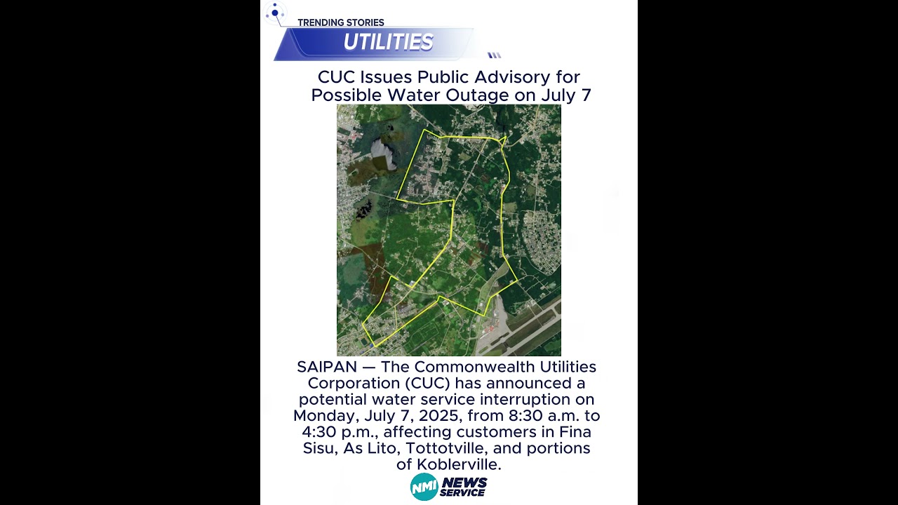 CUC Issues Public Advisory for Possible Water Outage on July 7