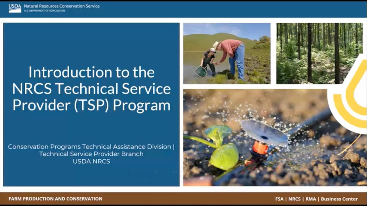 Introduction to the NRCS Technical Service Provider (TSP) Program