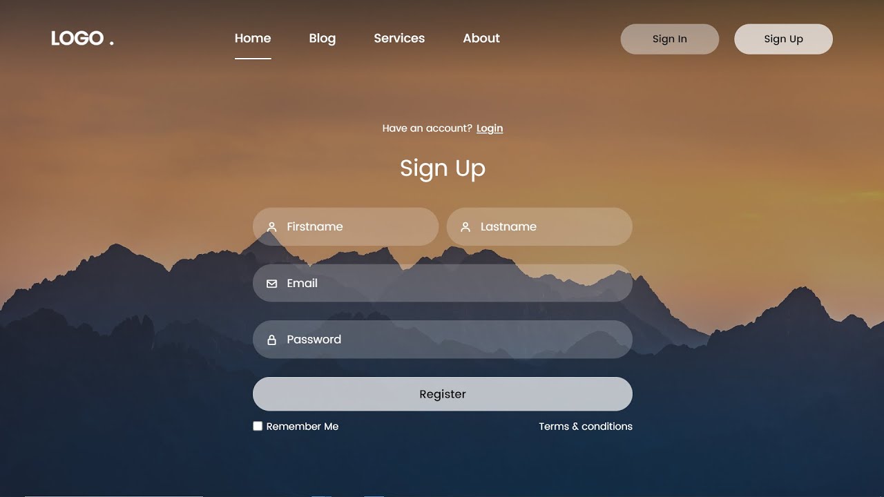 How To Make  A Website With Login And Register | HTML CSS & JavaScript