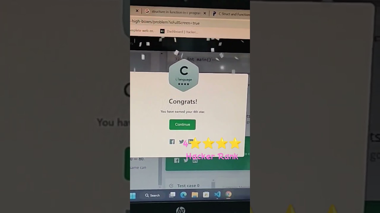 Today I achieve 4 star on Hacker Rank #coding