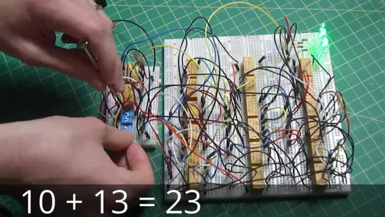 4-Bit Binary Adder Using Relays