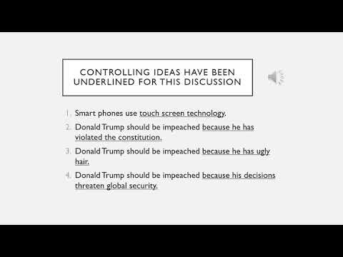 Topic Sentences and Controlling ideas explanations