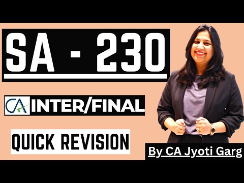 SA 230 "Audit Documentations" Quick Revision | CA Inter - CA Final | By @CAJyotiGarg