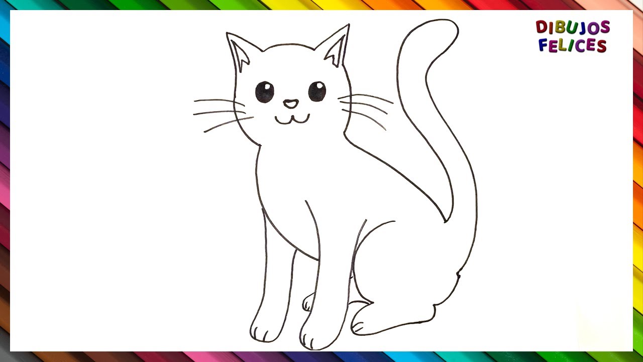 Cómo dibujar un Gato Paso a Paso 🐱 Dibujo de Gato