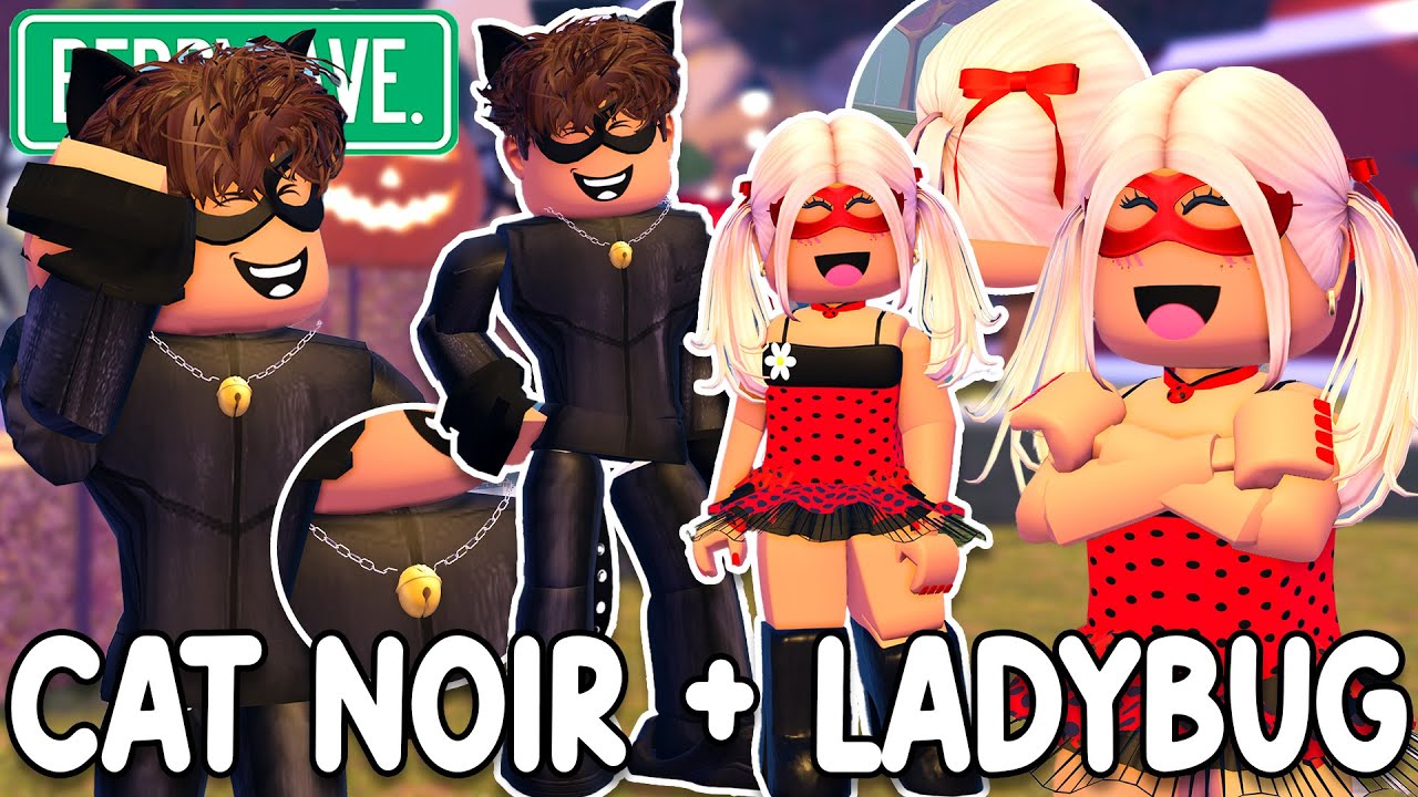 Halloween Costume Tutorial: CAT NOIR and LADYBUG Outfits Boy + Girl For Berry Avenue!