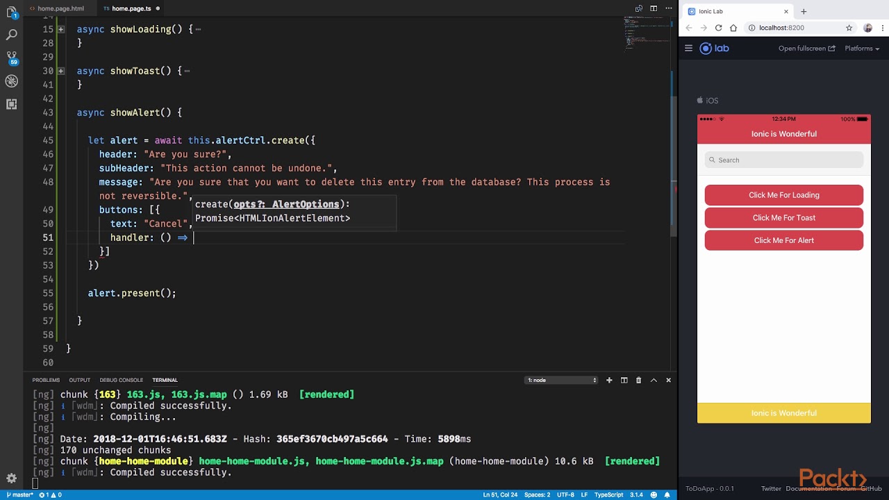 16 Alert Controller   Building Mobile Apps with Ionic 4 Video