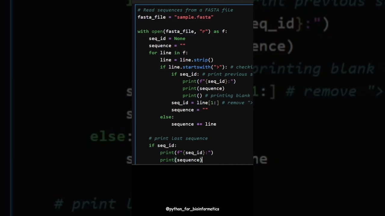 Read FASTA Files in Python | Bioinformatics Made Easy