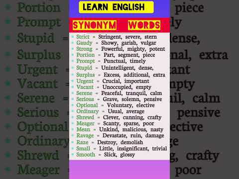 Synonym words in English #shorts #trending #letslearn