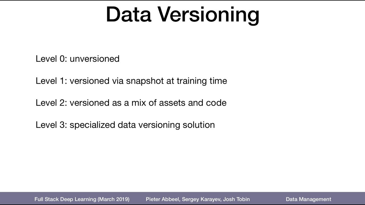 Versioning Data for Machine Learning