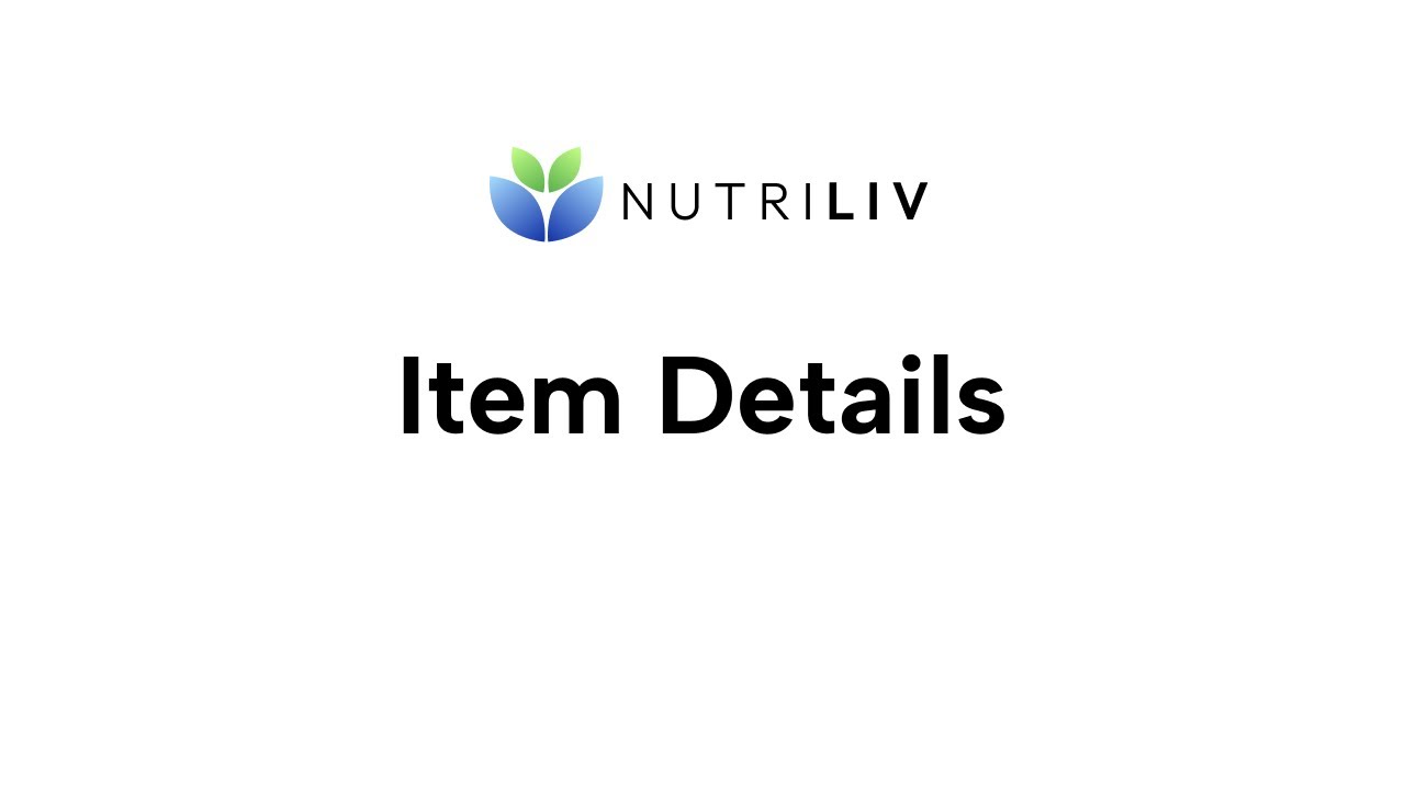 NutriLiv Know-How: Item Details