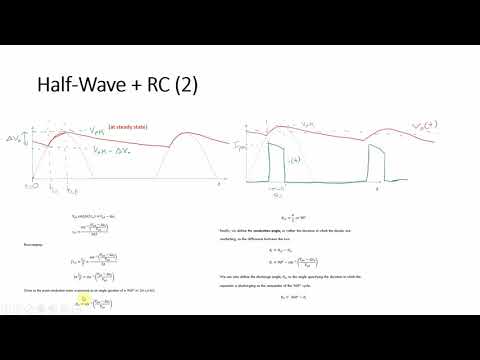 Voltage ripple, DC, and RMS calculations for rectifiers with RC loads