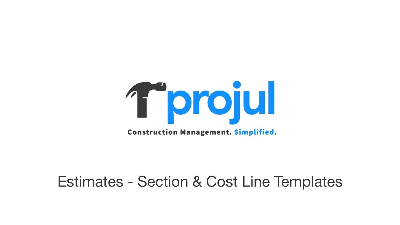 Estimates - Section & Cost Line Templates