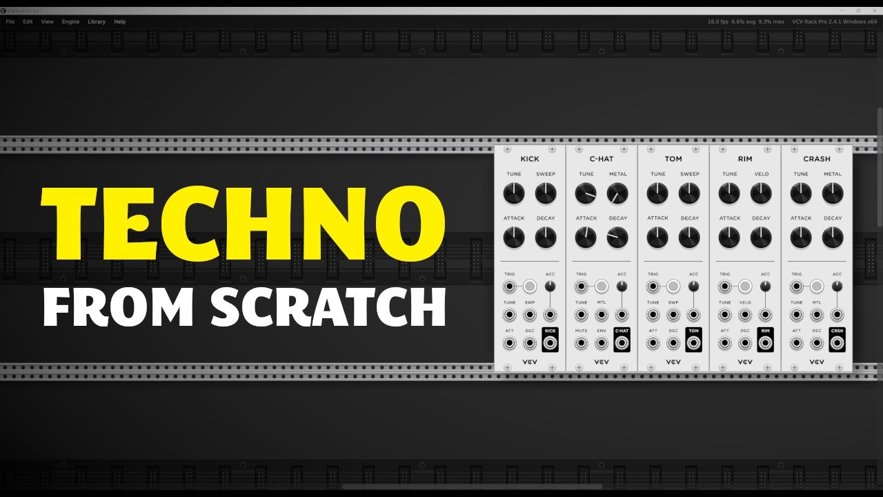 Building a Techno patch from scratch with the VCV Drums