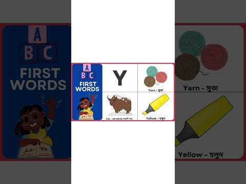 Learn 3 Words Starting with Y | ABC Word Flash Cards for Kids | English & Bangla