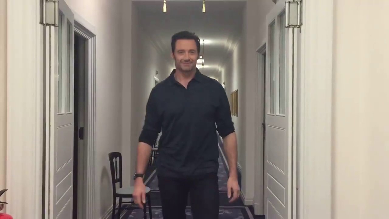 Hugh Jackman Walking To Facebook Live - The Wolverine