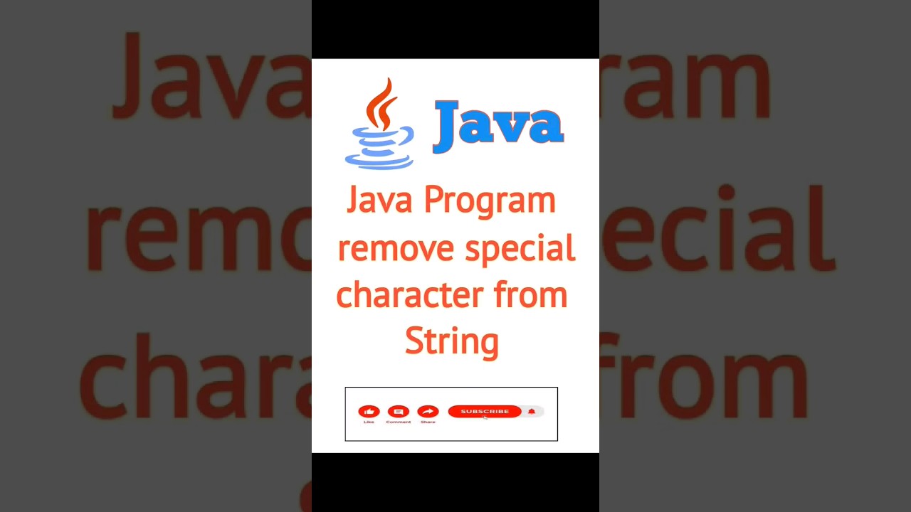 Java Program to remove special character from String #youtubeshorts #shorts #javaprogram #string