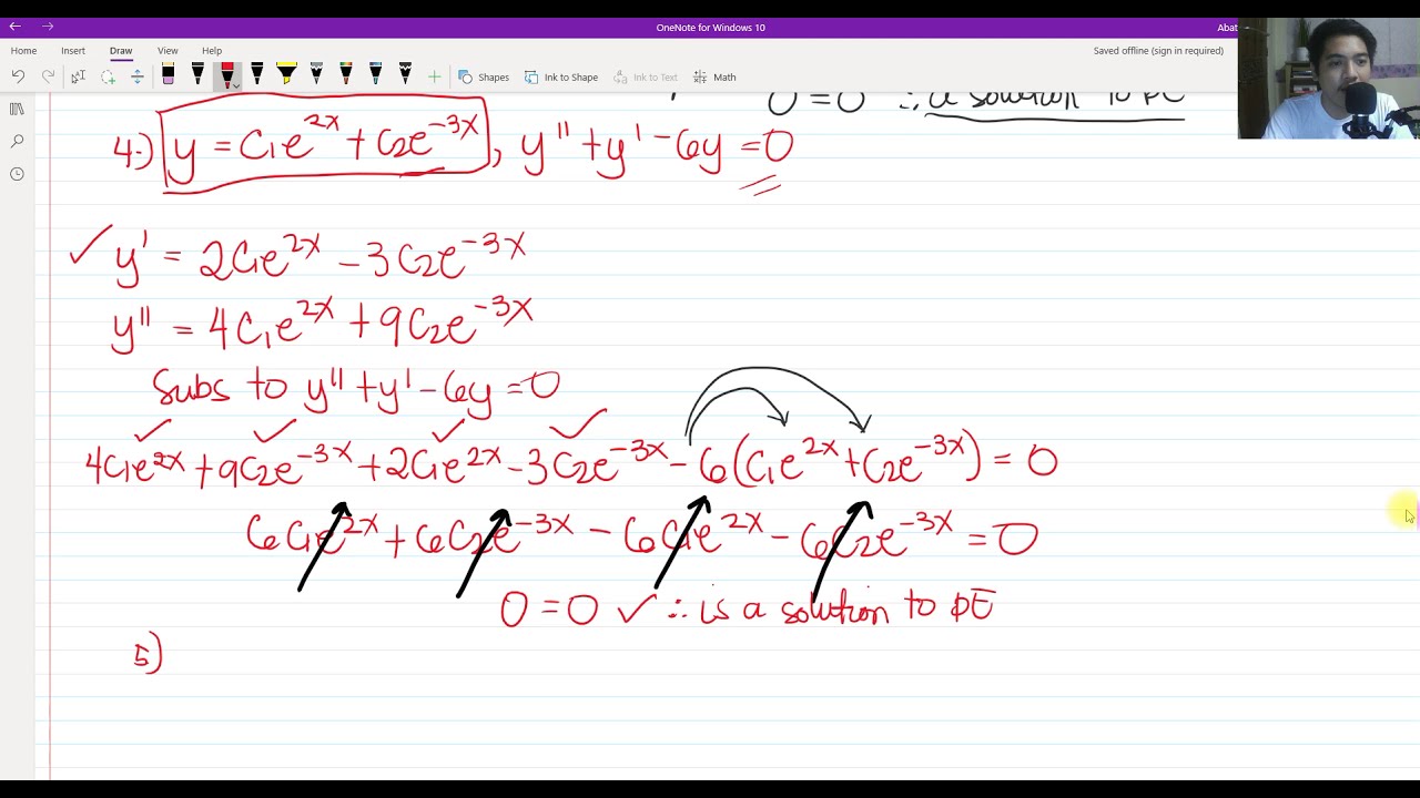 Proof of Solution of Differential Equations | Engr. Yu Jei Abat | DE #AbatAndChill